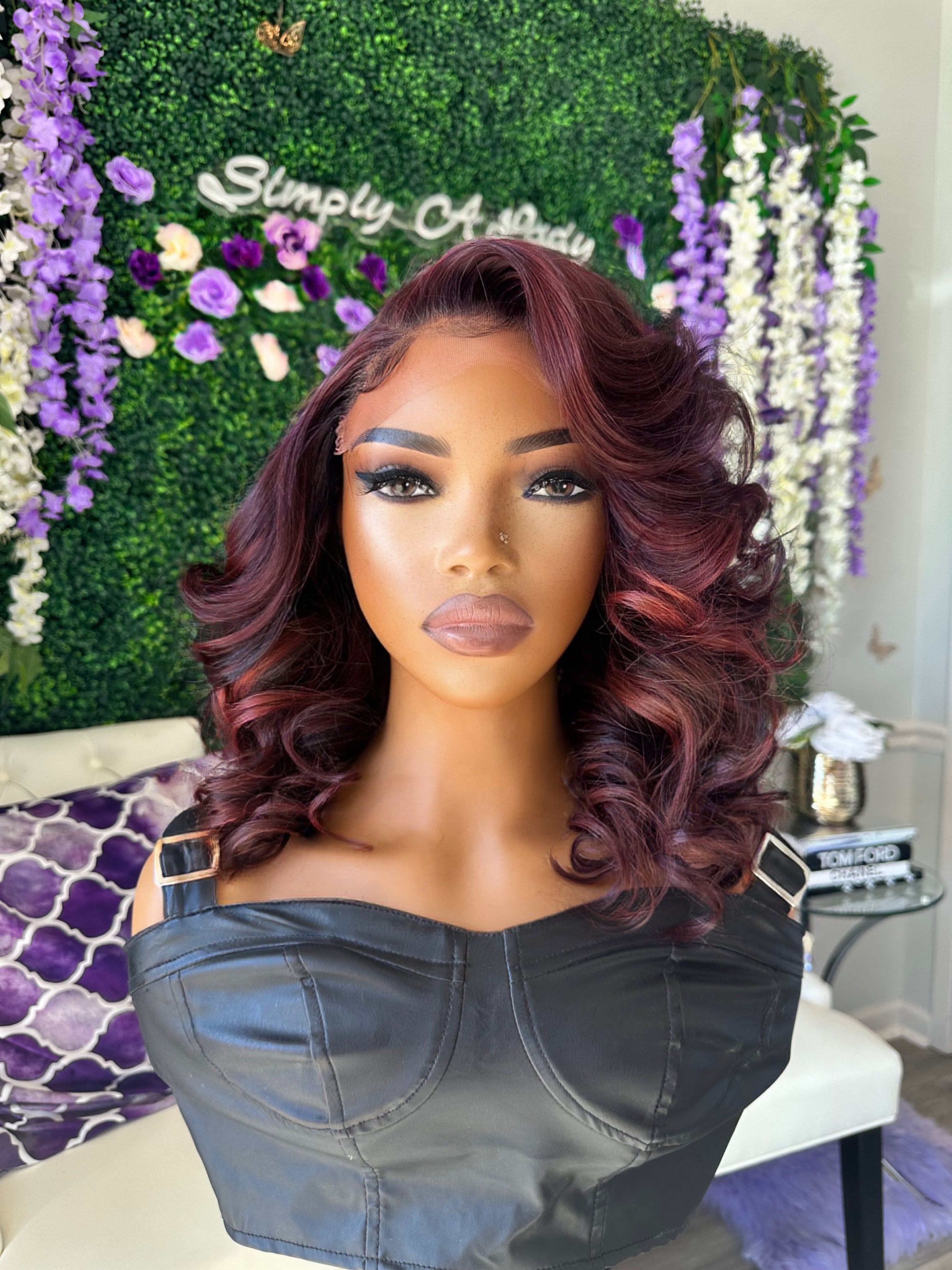 The "Burgundy Bliss" Wig – Simply A Lady Virgin Hair Boutique